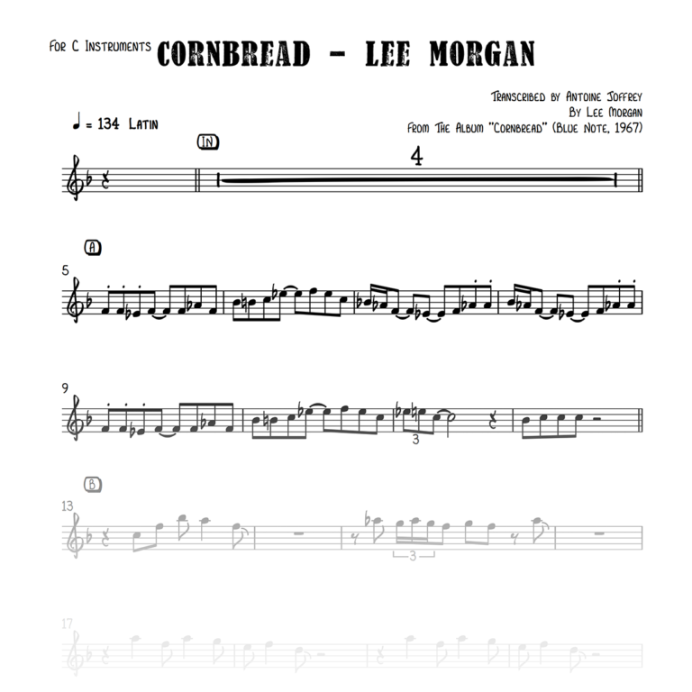 Cornbread - Lee Morgan Transcription